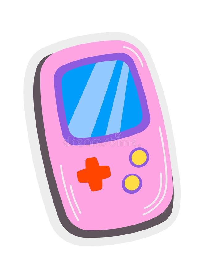 Handheld Retro Game Console Stock Vector - Illustration of portable ...