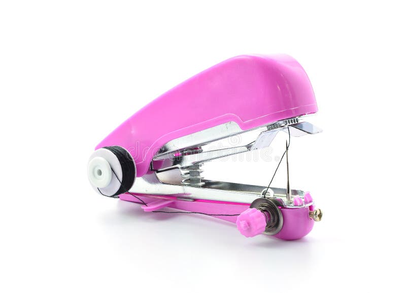 Handheld Sewing Machine Isolated on White Background Stock Photo ...