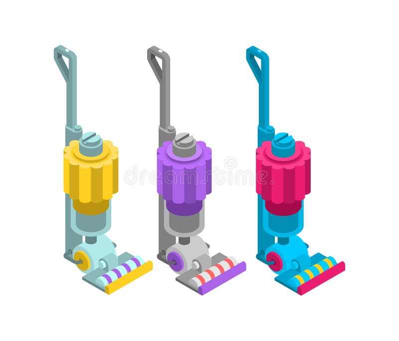 Handheld Vacuum Cleaner Set. House Cleaning Machine Stock Vector ...