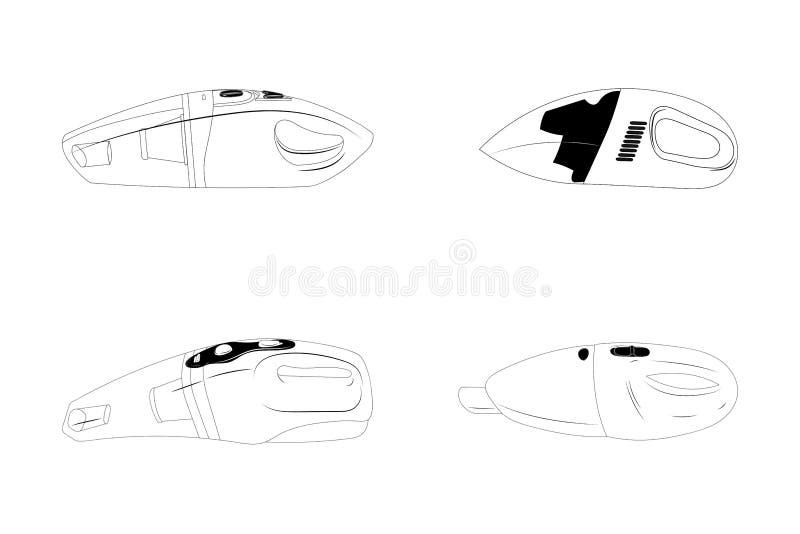 Handheld Vacuum Cleaners Set. Portable Vacuum Cleaners Stock Vector ...