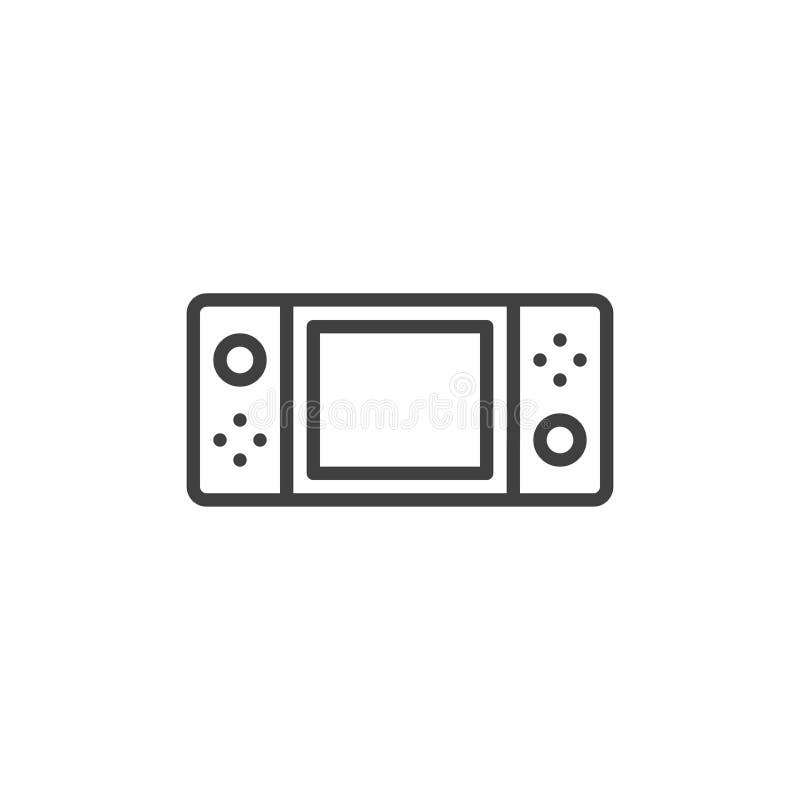 Handheld Game Console Line Icon Stock Vector - Illustration of outline ...