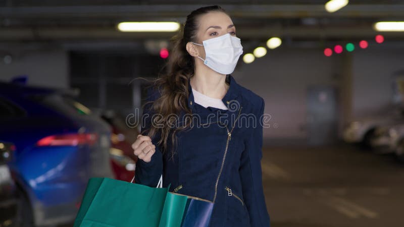 Handheld Video of Woman Coming Back on Shopping. Stock Video - Video of ...