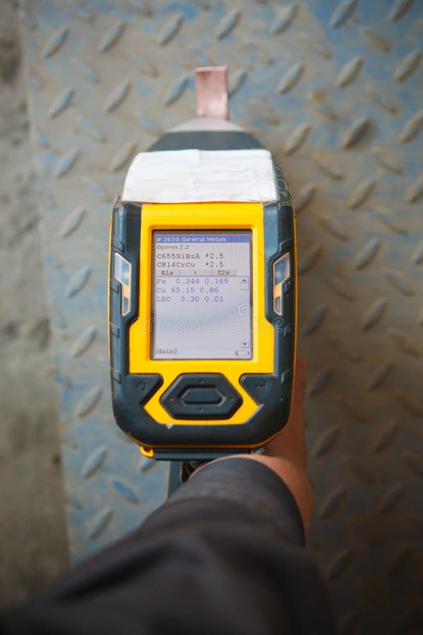 Handheld XRF Analyzer Spectrometer for Scrap Metal Stock Photo - Image ...