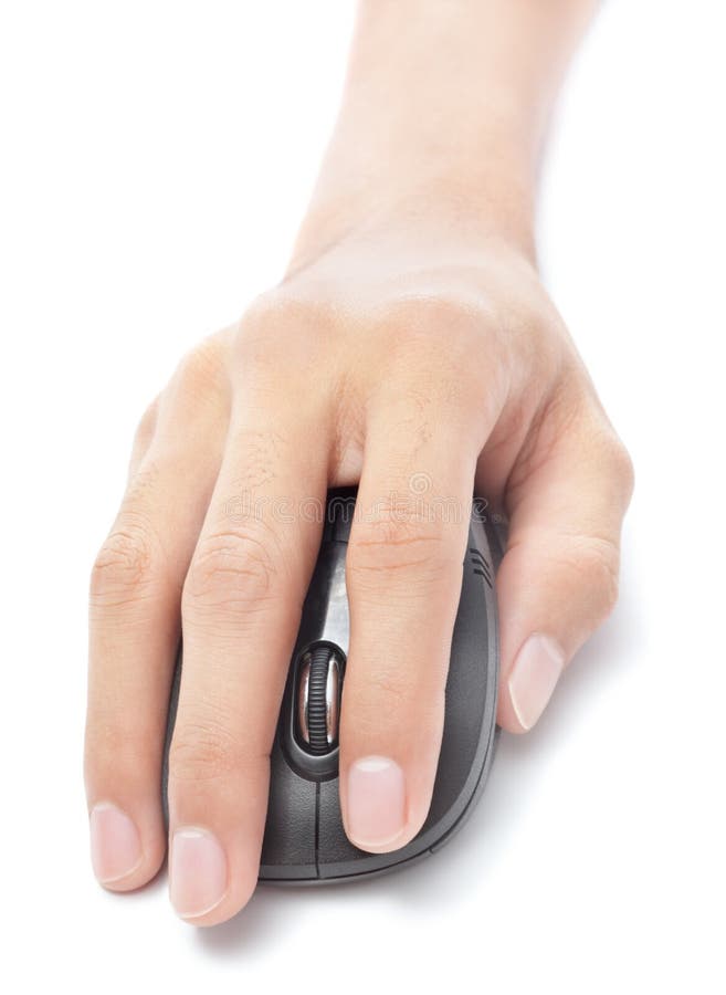 Handholding PC-Maus stockbild. Bild von zeigen, hand - 18048439
