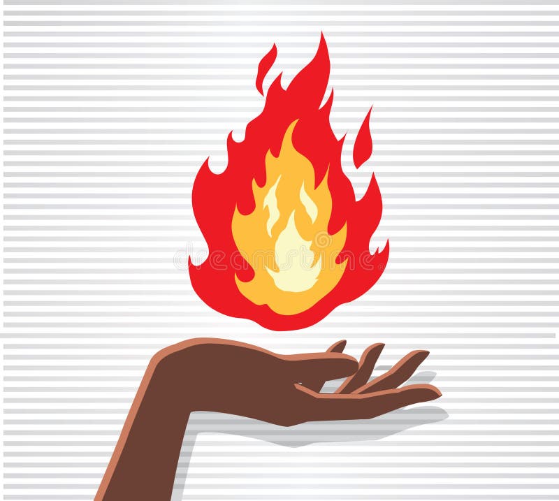 Feuer in der Hand stockfoto. Bild von energie, brennen - 38842612
