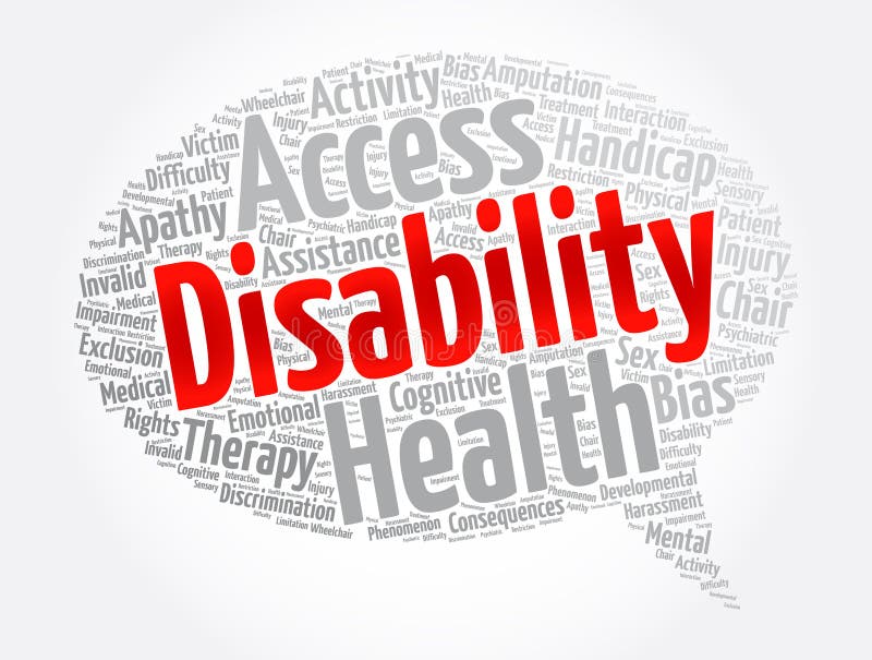 Handicap Mot Cloud Collage Concept Fond Illustration Stock - Illustration du amputation ...