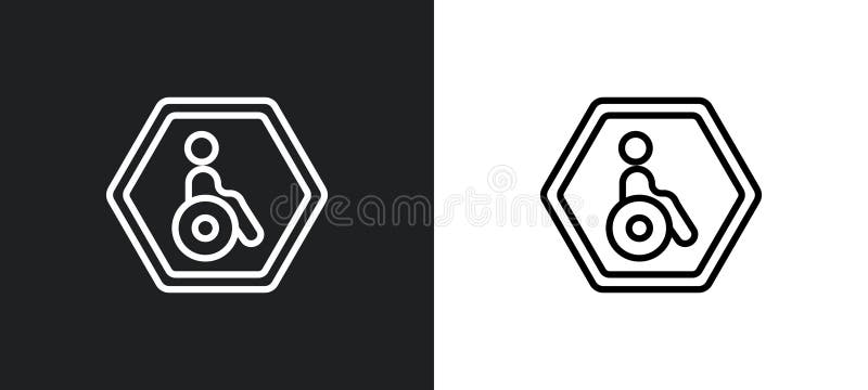 Handicap Outline Icon in White and Black Colors. Handicap Flat Vector ...