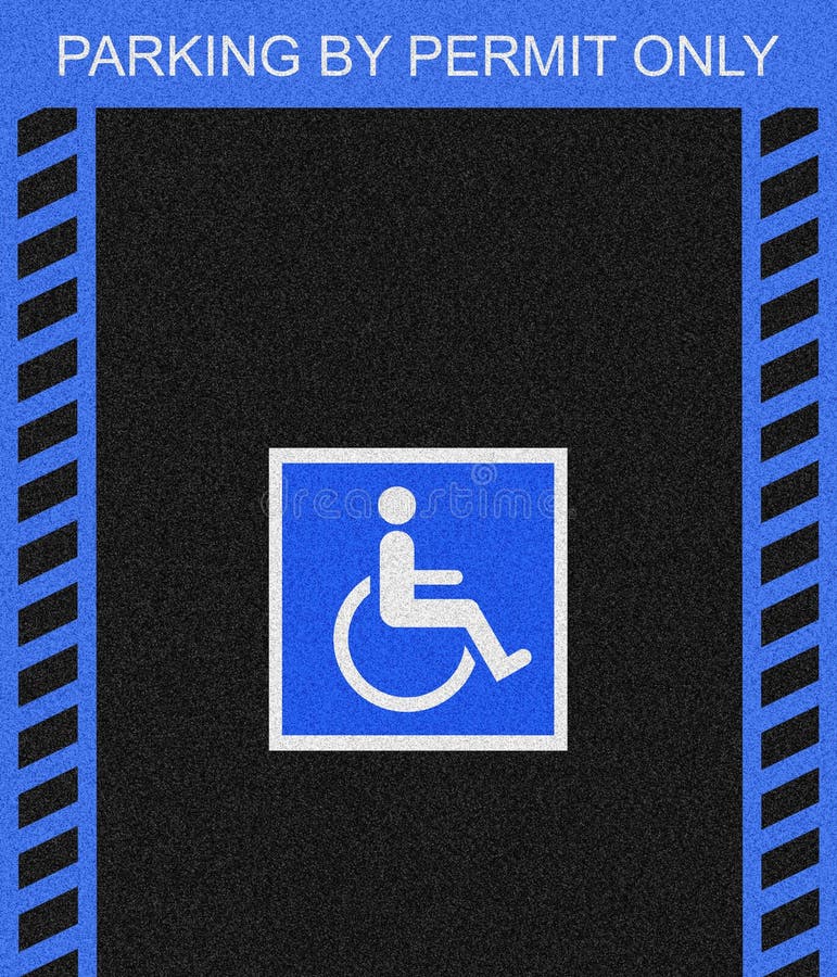Handicap Parking Space stock illustration. Illustration of blue - 3345891