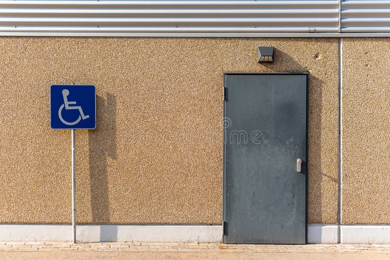 Handicap Parking Spot at Shop Sunny Day Space for Text Accessible Stock ...