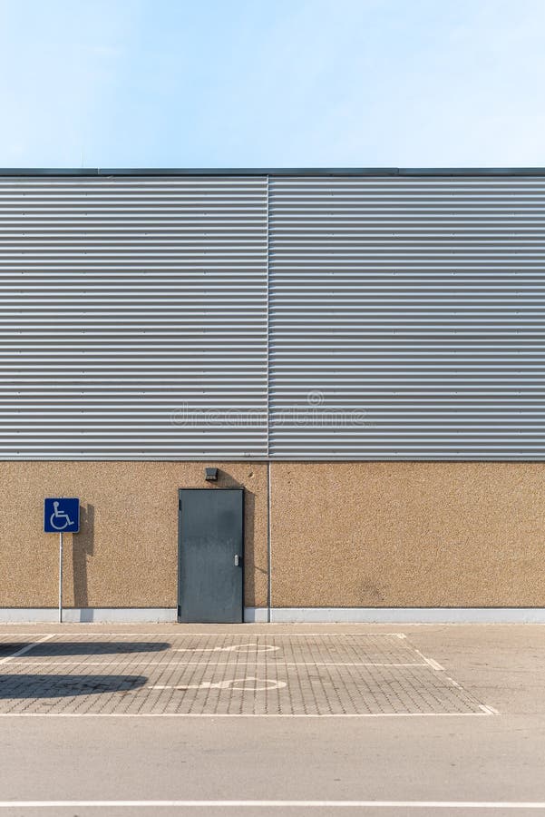 Handicap Parking Spot at Shop Sunny Day Space for Text Accessible Stock ...
