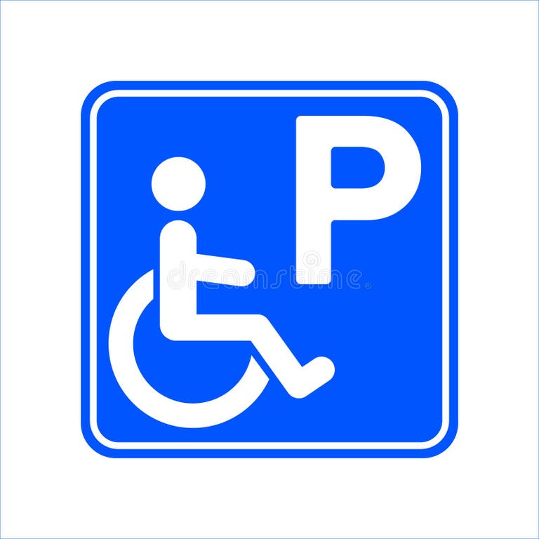 Disabled Parking Sign on White Background. Stock Vector - Illustration ...