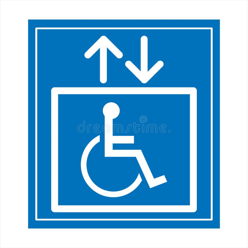 Blue handicap sign, 3d stock illustration. Illustration of object ...