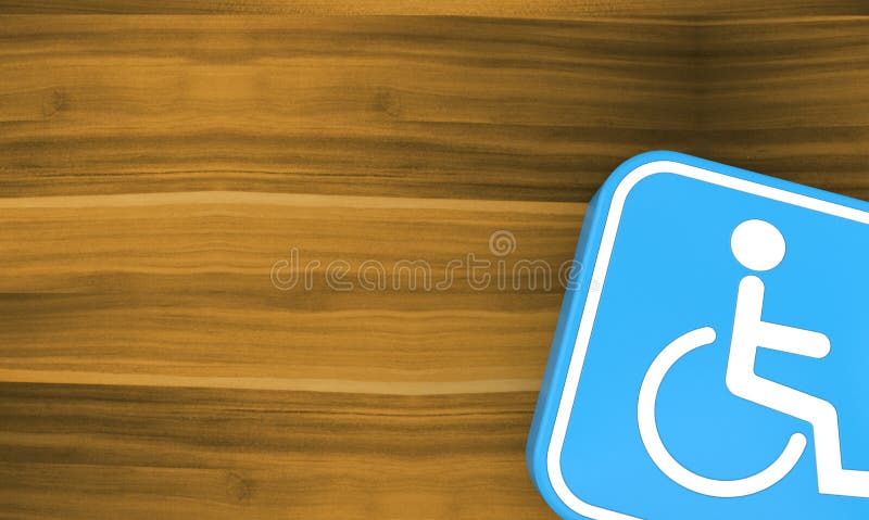 Handicap Symbol on Wooden Background Stock Illustration - Illustration ...
