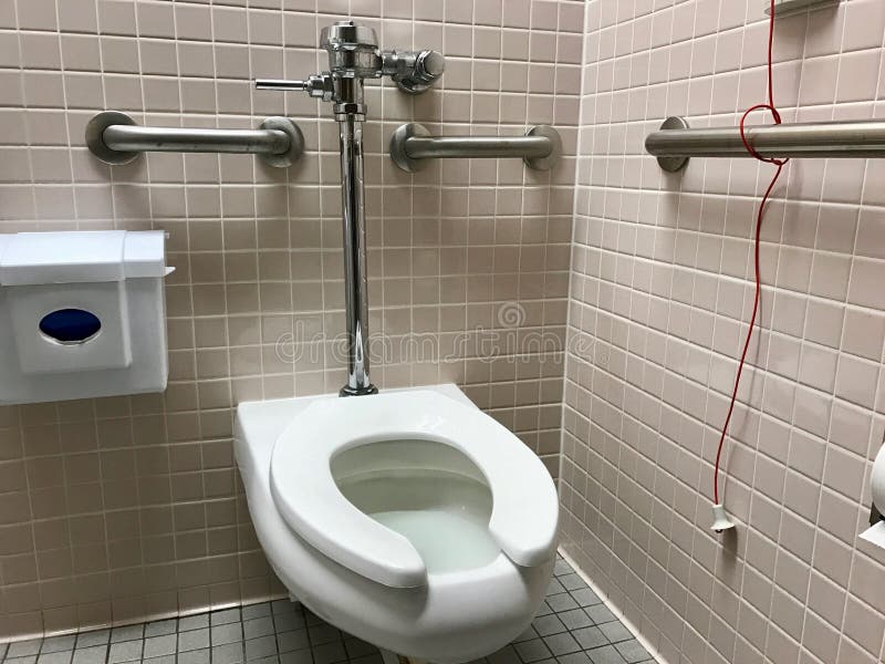 Handicapped Bathroom with a Call Light Stock Image - Image of help ...