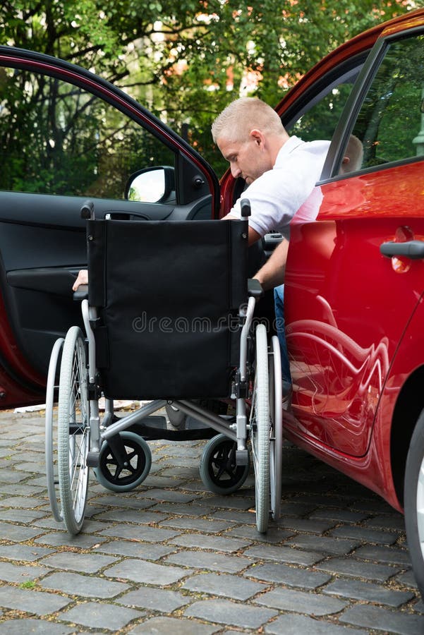 Handicapped Car Driver with a Wheelchair Stock Image - Image of ...
