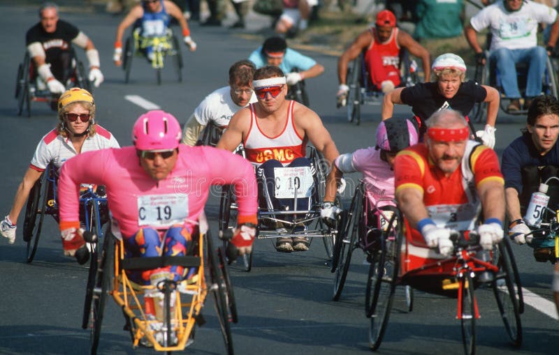 Handicapped Men in Wheelchairs in Marathon Editorial Image - Image of ...