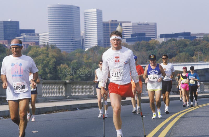Handicapped Runners Participating in Marathon Run, Washington, DC ...