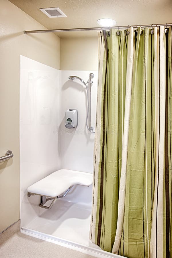 Handicapped shower stall stock image. Image of bathroom - 18566583