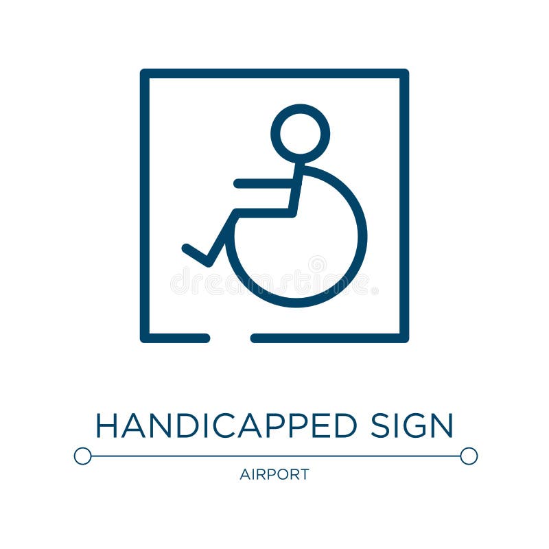 Handicapped Sign Icon. Linear Vector Illustration from Signals Set ...