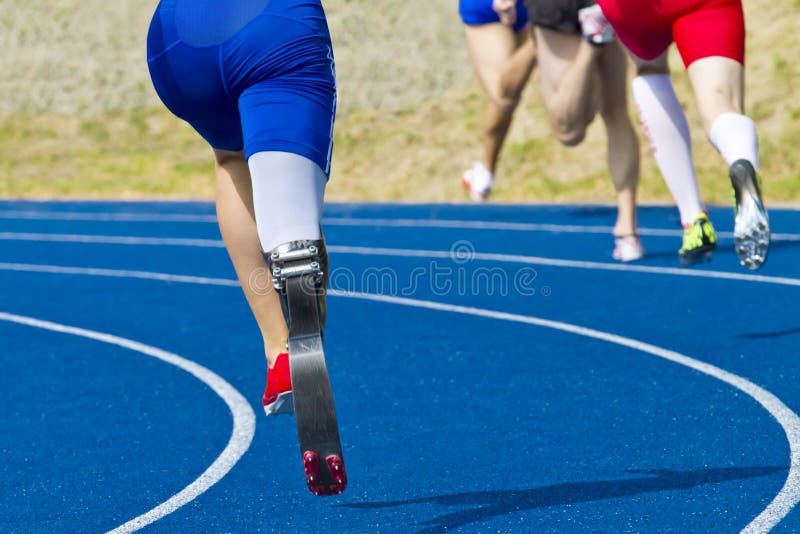 Disabled Sprinter Start Block Stock Image - Image of disability ...
