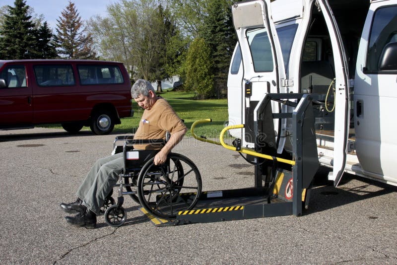 Handicapped van with lift stock image. Image of immoble - 19701897