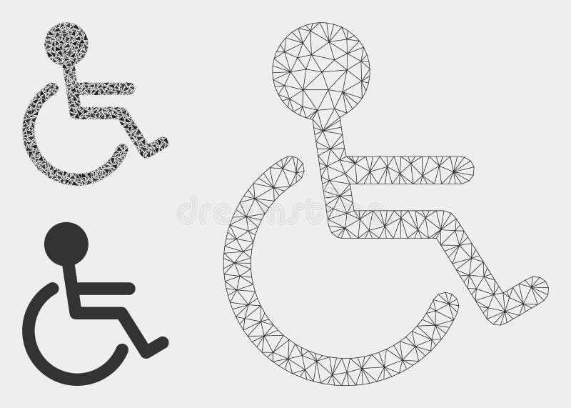 Handicapped Vector Mesh 2D Model and Triangle Mosaic Icon Stock Vector ...