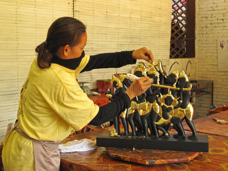 Handicraft in Cambodia editorial photography. Image of gold - 24143672