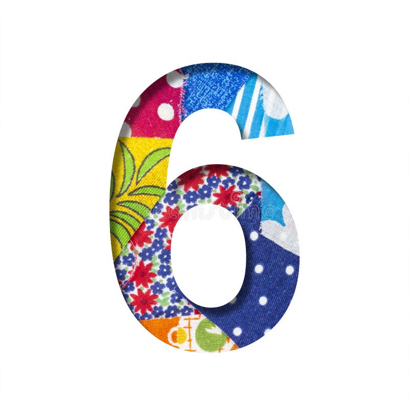 Handicraft or Creative Font. Digit Six, 6 Cut Out of Paper on the ...