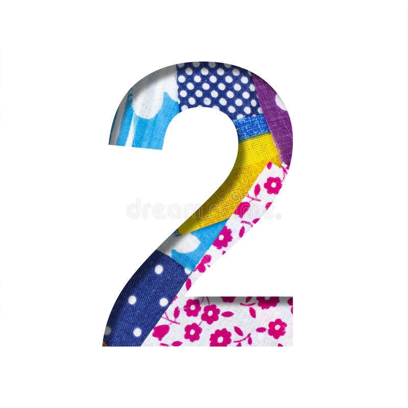 Handicraft or Creative Font. Digit Two, 2 Cut Out of Paper on the ...
