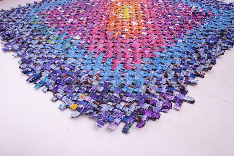 Handicraft with Plastic Waste To Be Used As a Mat Stock Image - Image ...