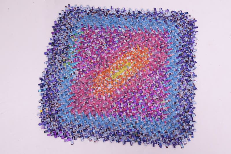 Handicraft with Plastic Waste To Be Used As a Mat Stock Photo - Image ...