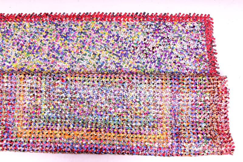 Handicraft with Plastic Waste To Be Used As a Mat Stock Image - Image ...