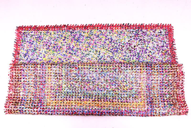 Handicraft with Plastic Waste To Be Used As a Mat Stock Photo - Image ...