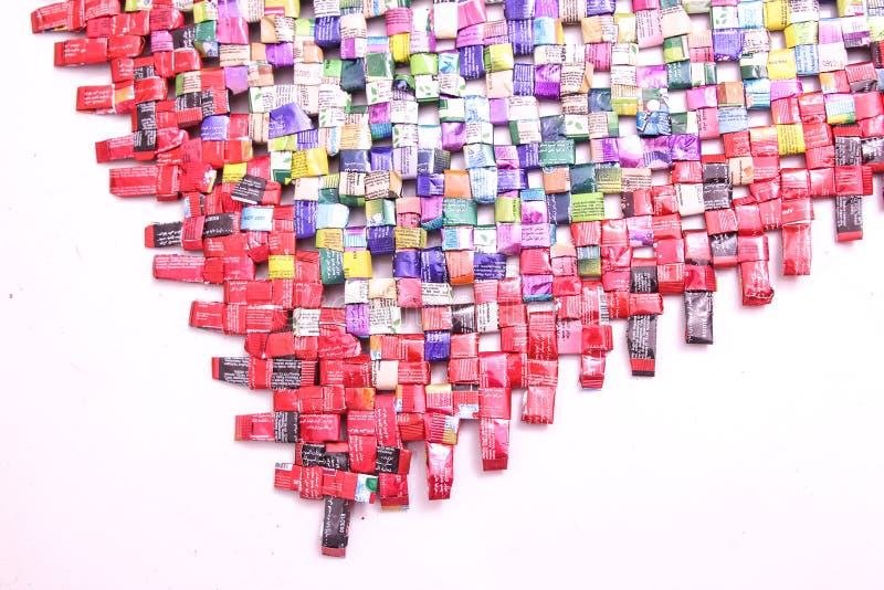 Handicraft with Plastic Waste To Be Used As a Mat Stock Image - Image ...