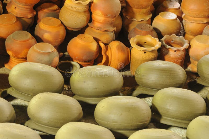 Handicraft Pottery in Thailand. Stock Image - Image of merchandise ...