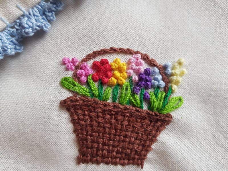 Handicraft Yarn Flower Fabric Stock Image - Image of fabric, flower ...