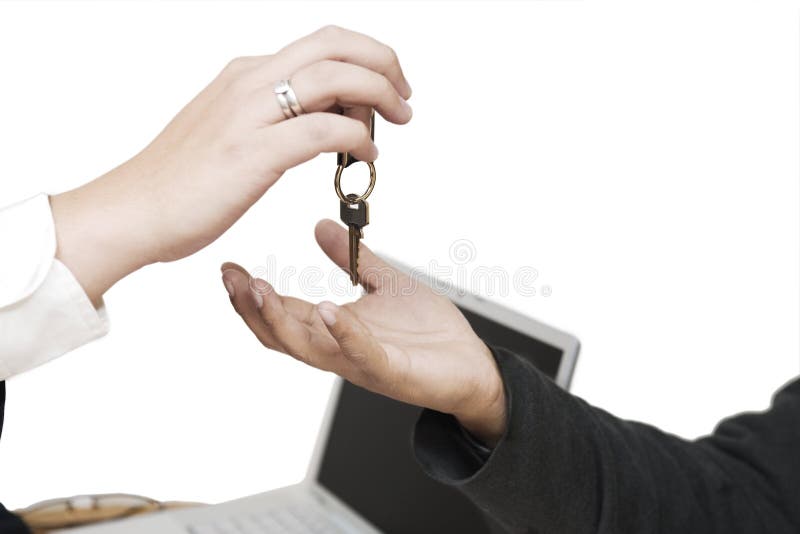 Handing keys stock image. Image of sale, agent, real - 12642271