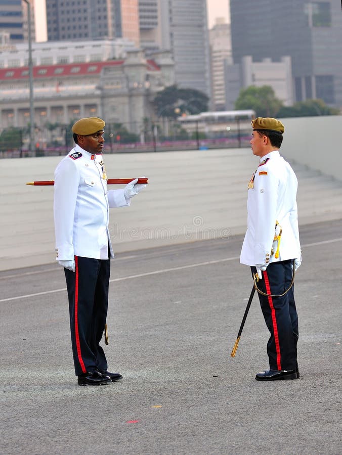 Parade Commander Standing Smartly with the Guard-of-honor Contingents ...