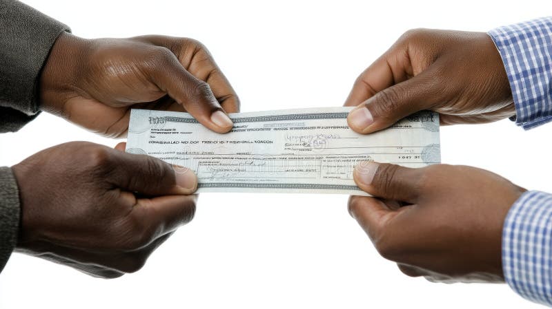 Handing Over a Check stock illustration. Illustration of deal - 375979777