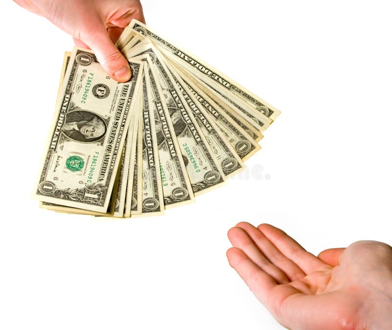 Handing Over Dollar Banknotes Stock Image - Image of credit, help: 7790007