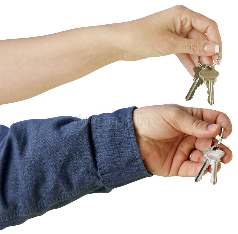 Woman Handing Over the House Keys Inside Empty Room Stock Image - Image ...