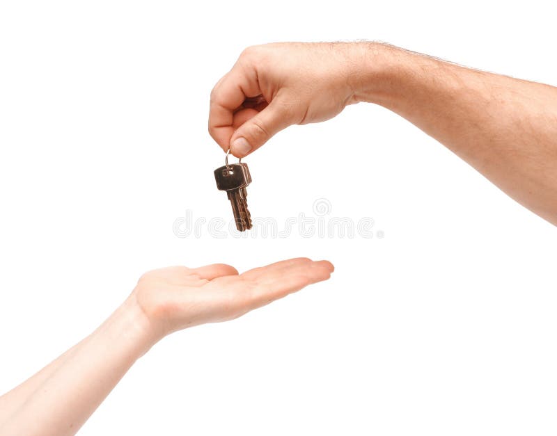 Handing over keys stock photo. Image of person, house - 17264372