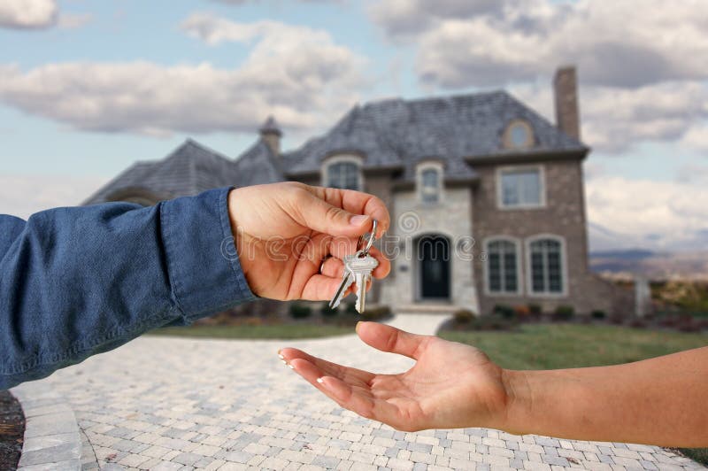Handing Over the Keys stock image. Image of home, advertising - 4202355