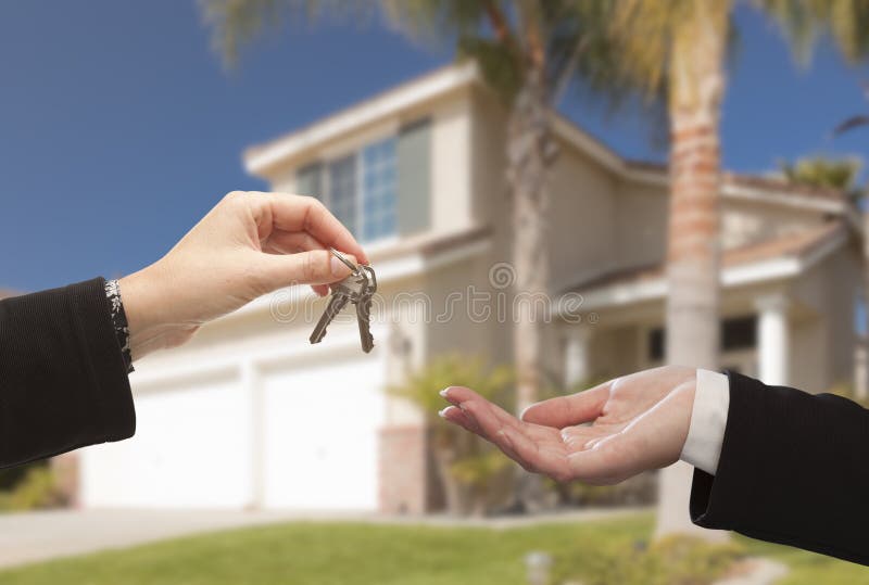 Handing Over the Keys and New House Stock Image - Image of property ...