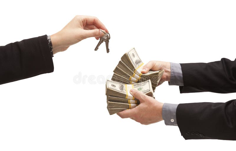 Handing Over Cash for House Keys Stock Photo - Image of problems, keys ...