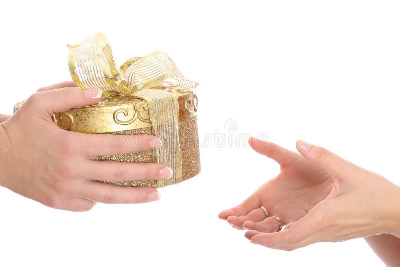 Handing a present stock photo. Image of hands, holiday - 3831822