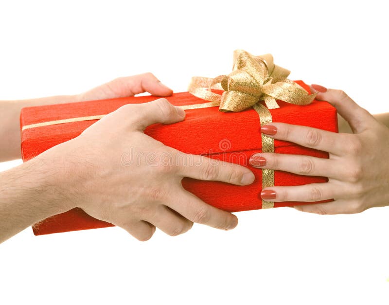 Handing a present stock photo. Image of valentines, seasonal - 8081554