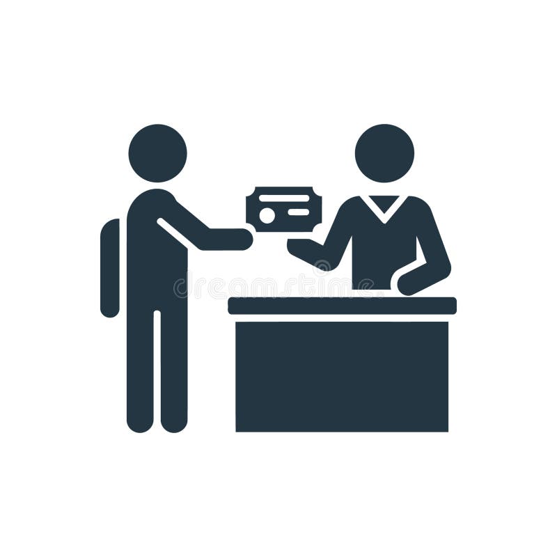 Handing Ticket Reception Icon Stock Vector - Illustration of icon ...