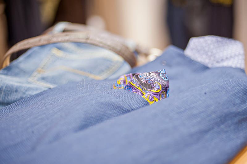 Handkerchief in His Jacket Pocket Stock Image - Image of detail, pocket ...