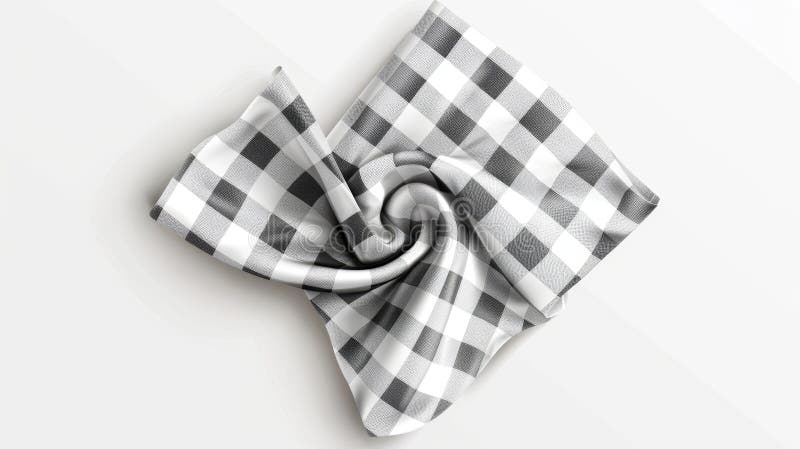 Handkerchief Mockup Mockup in White with a Checkered Pattern. Realistic ...